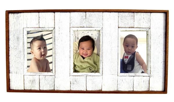 SN 0.2 // White Triple Picture Frame 4x6 – Chaba Decor